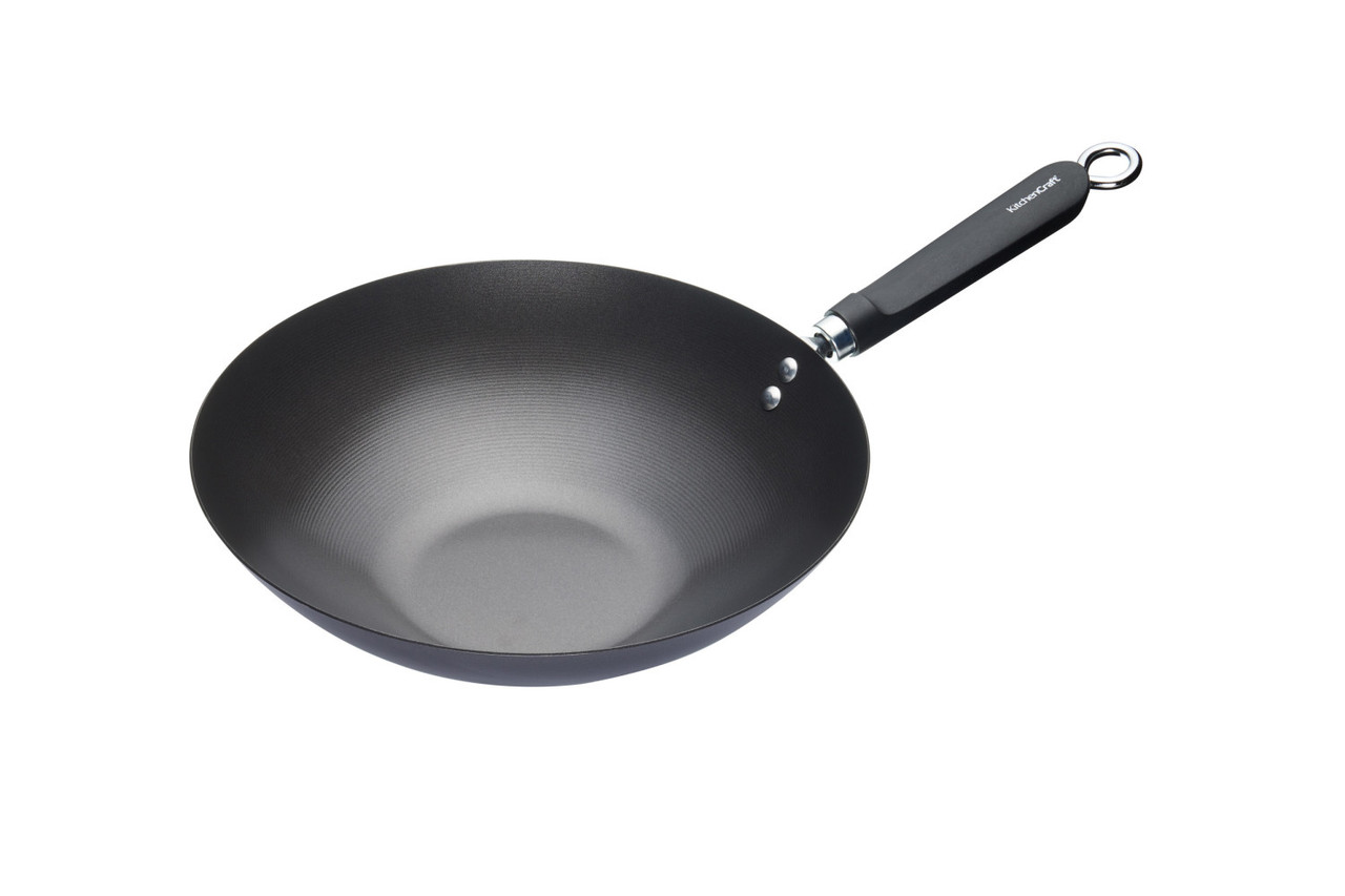 KitchenCraft World of Flavours Oriental Carbon Steel Non-Stick Wok ...