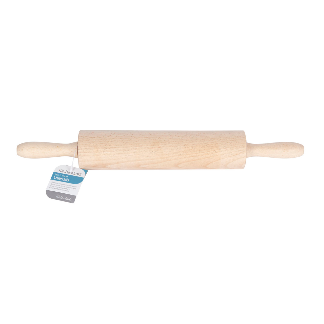 KitchenCraft Beech Wood Revolving 44cm Rolling Pin - Lifetime Brands Europe