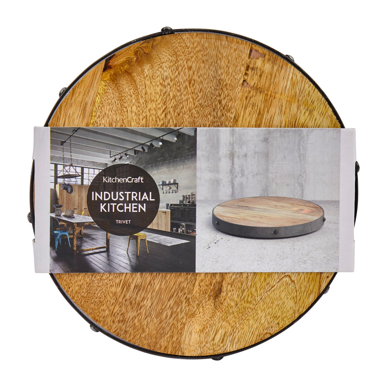 Industrial Kitchen Round Wooden Trivet / Teapot Stand - Lifetime Brands ...