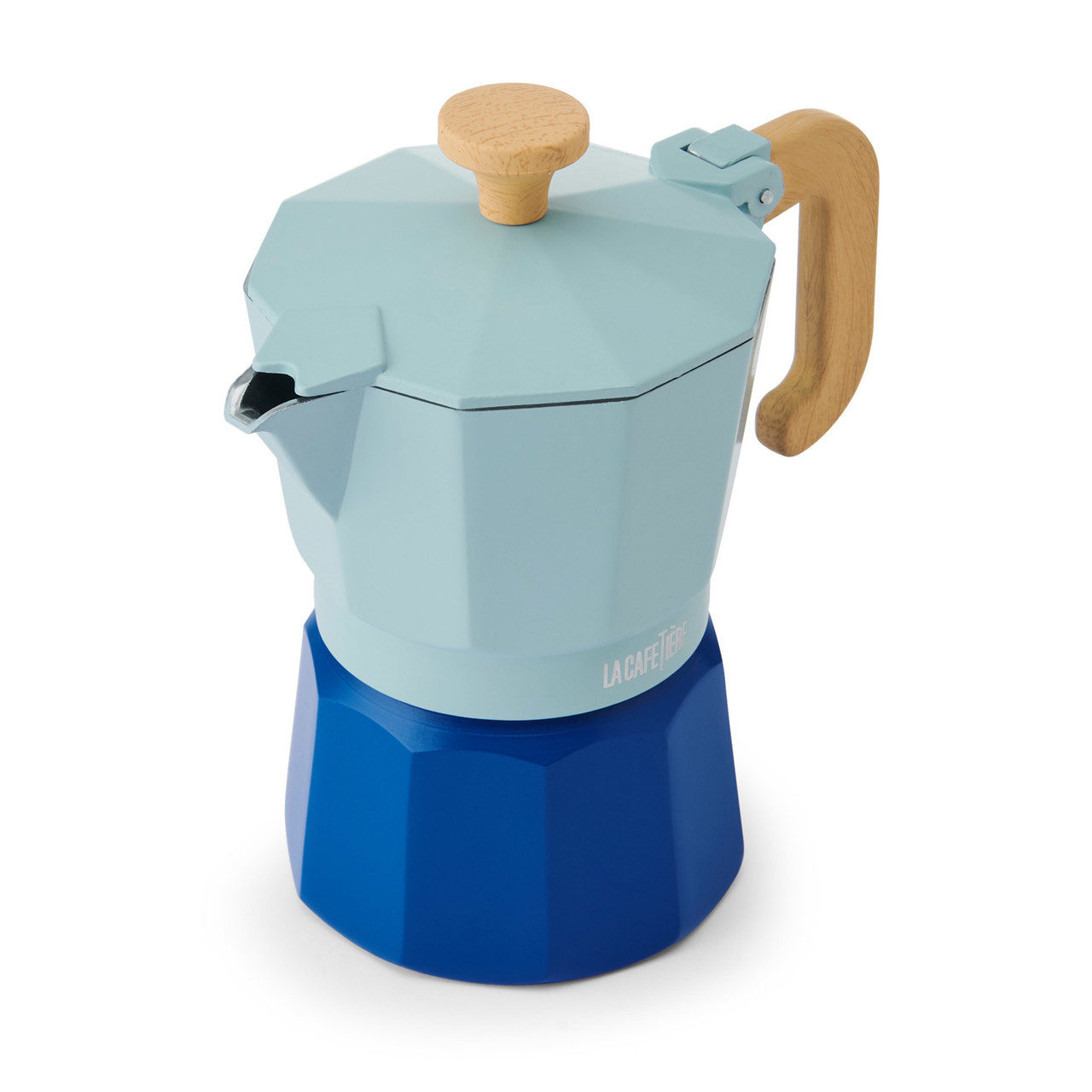 La Cafetière Venice 3 Cup Espresso Maker- Aluminium, Sky Blue, Two Tone ...