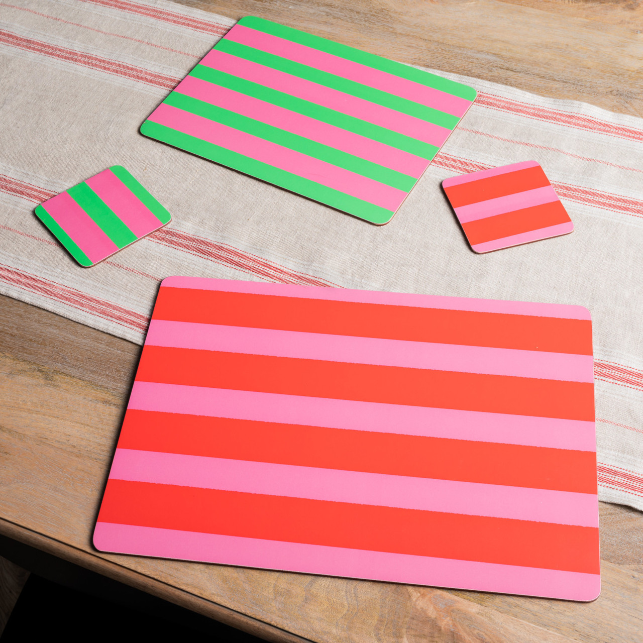 Creative Tops Stripe Print Pack of 4 Premium Coasters - Lifetime Brands ...