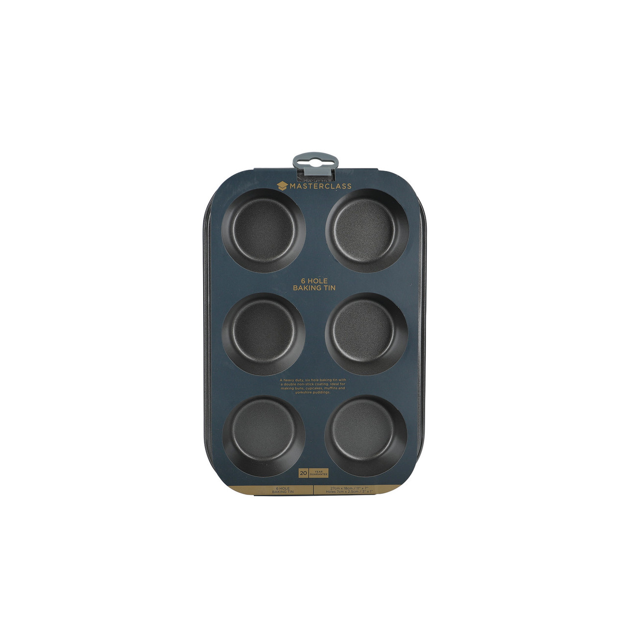 MasterClass Non-Stick 6 Hole Deep Baking Pan - Lifetime Brands Europe