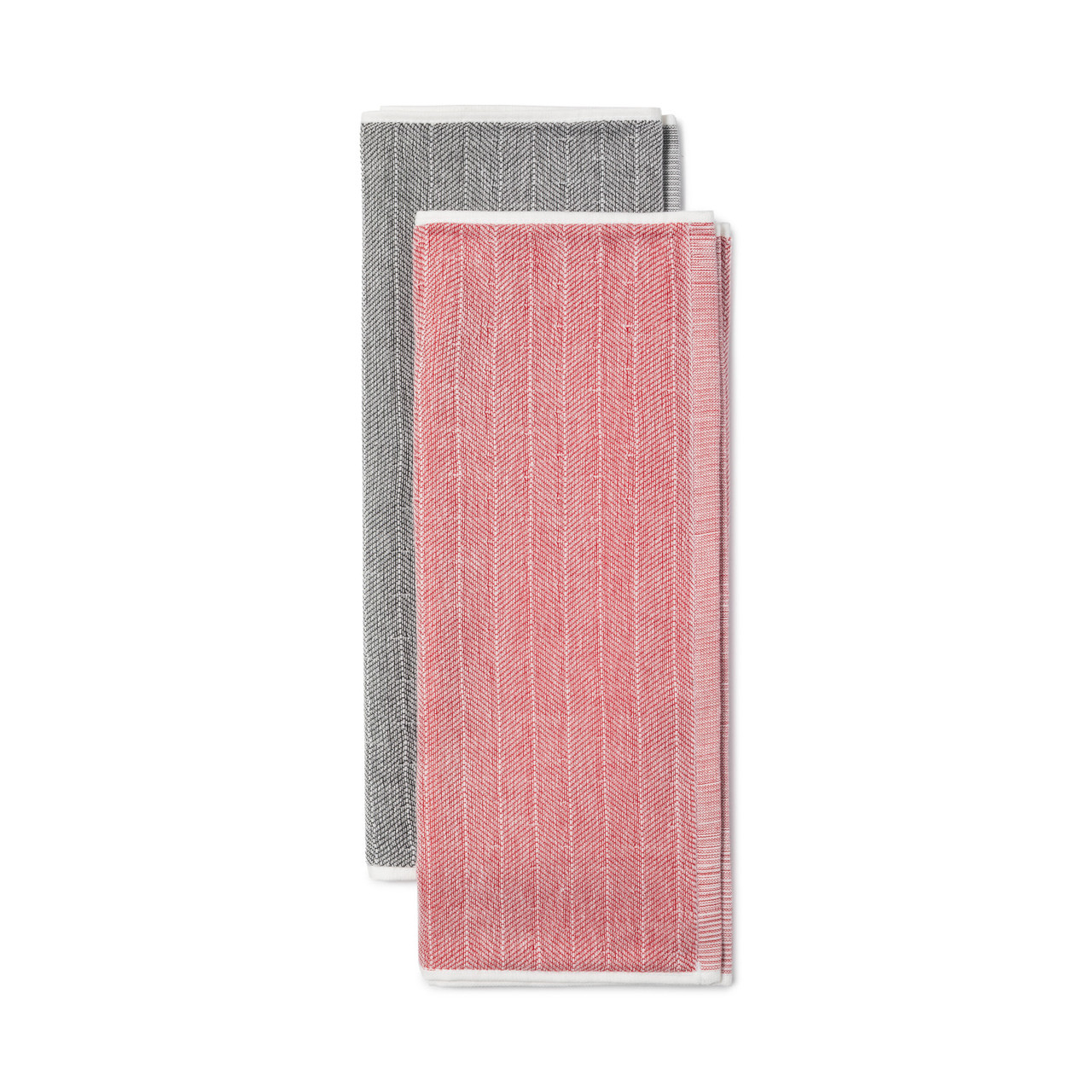 KitchenAid Set of 2 Tea Towel, Empire Red and Charcoal Grey - Lifetime ...