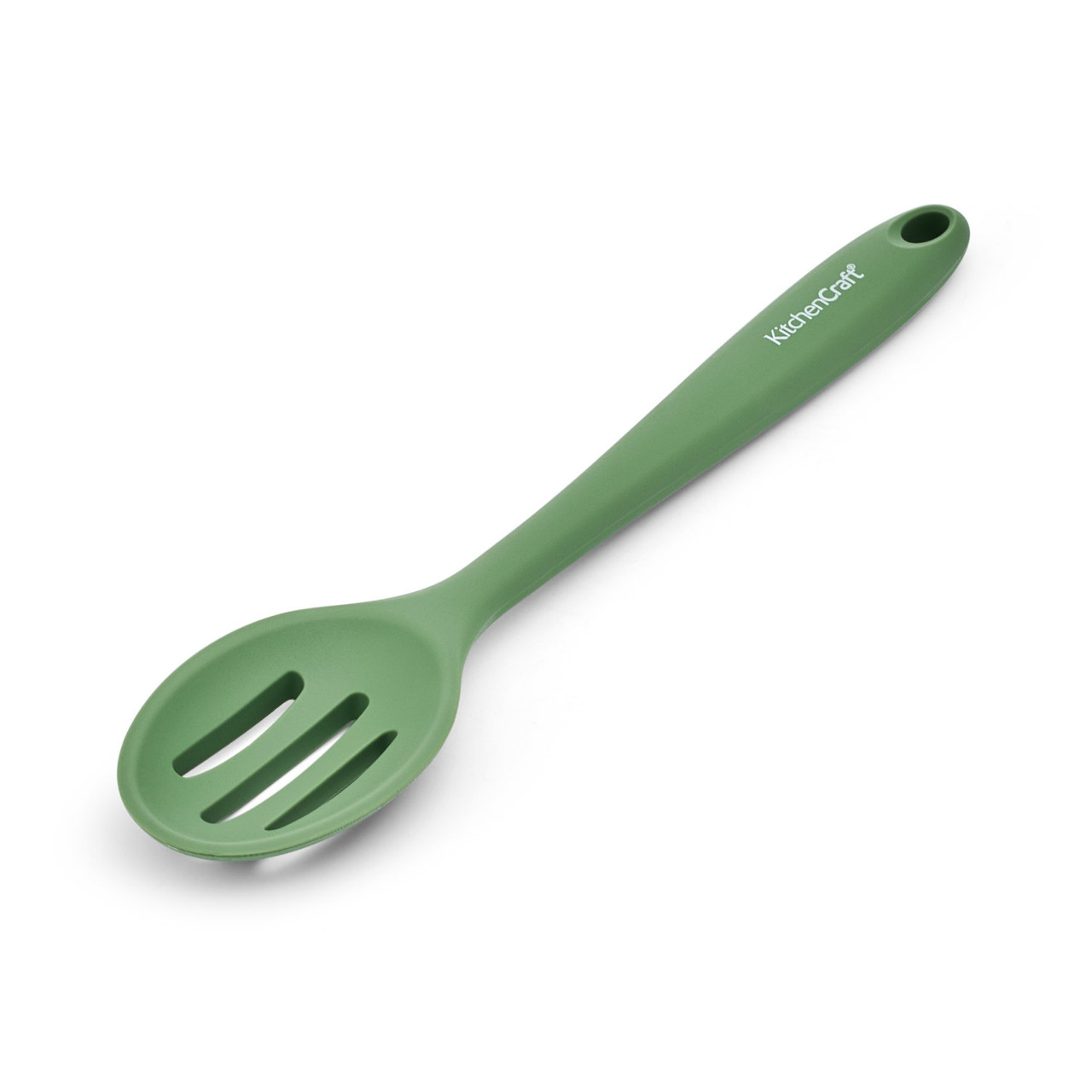 KitchenCraft Silicone Slotted Spoon, Non-Stick Safe and Heat-Resistant ...