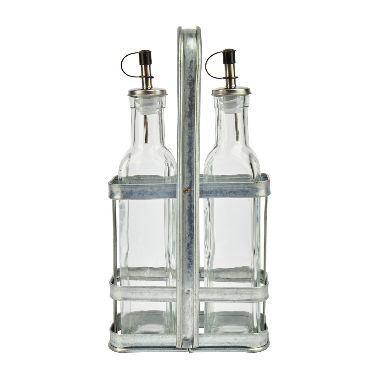 Industrial Kitchen Vintage-Style Glass Oil and Vinegar Cruet Set with ...