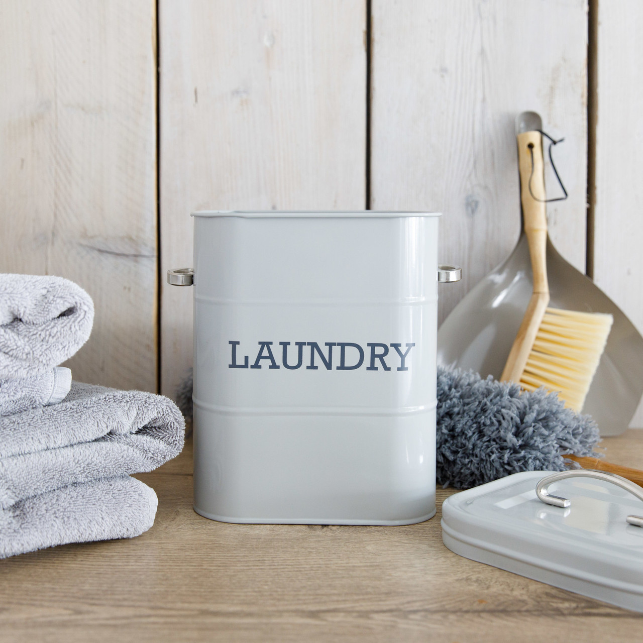 Living Nostalgia French Grey Laundry Tin - Lifetime Brands Europe