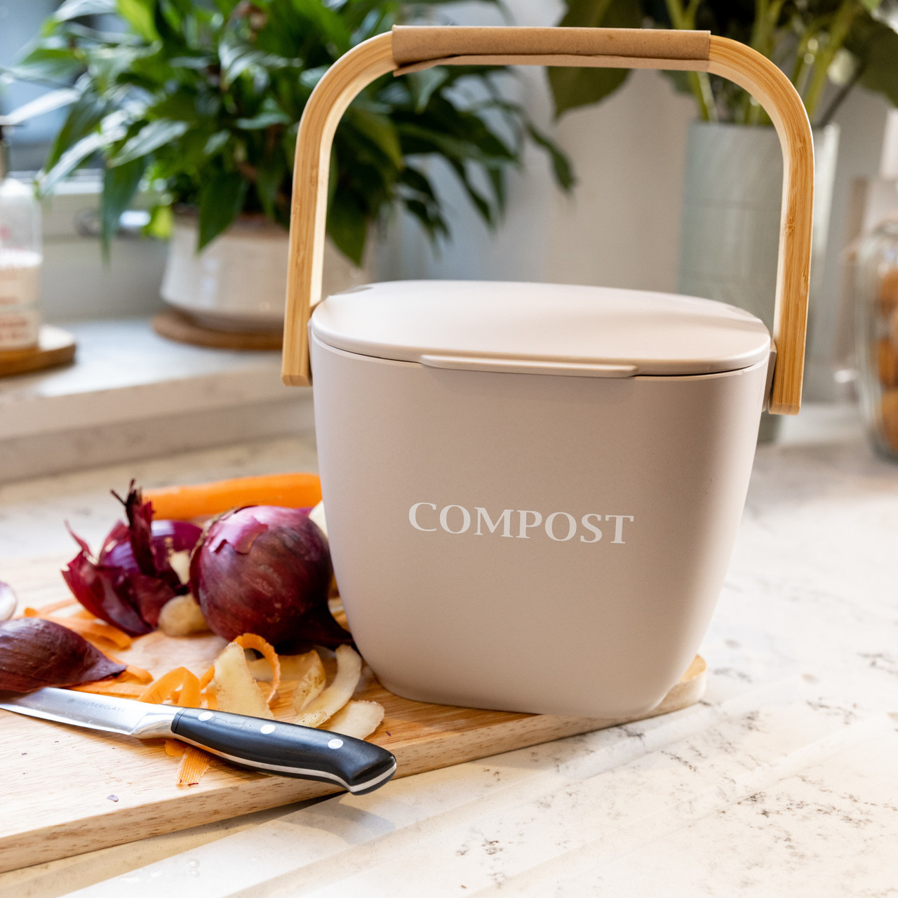 Natural Elements Eco-Friendly Bamboo Fibre Compost Bin - Lifetime ...