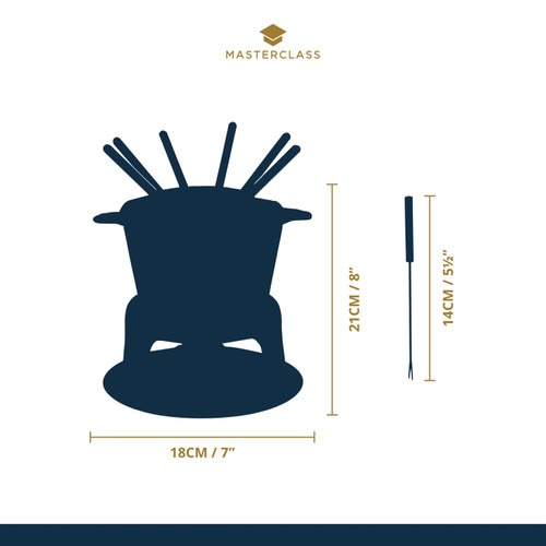 MasterClass Cast Iron Enamelled Cream Fondue Set - Lifetime Brands Europe
