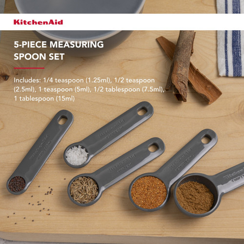 KitchenAid 5pc Measuring Spoon Set - Charcoal Grey - Lifetime Brands Europe