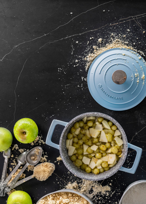 MasterClass 1.4L Cast Aluminium Casserole Dish with Lid, Non-Stick, Sky ...