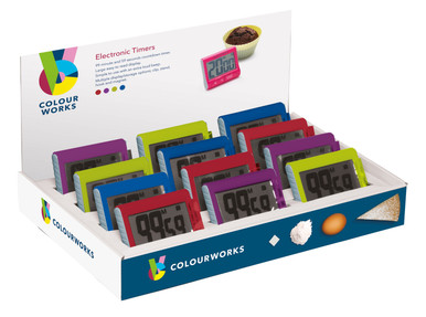 Colourworks Display of 12 Electronic Timers - Lifetime Brands Europe