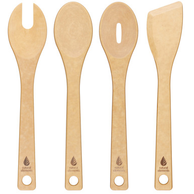 Natural Elements Recycled Wood Fibre Kitchen Utensils, 4-Piece Set ...
