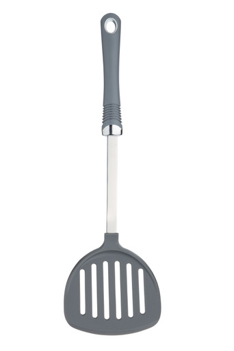 KitchenCraft Nylon Round Slotted Food Turner with Soft Grip Handle ...