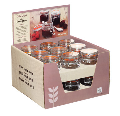 Home Made Display of 18 Mini Clip Top Jam Pots - Lifetime Brands Europe