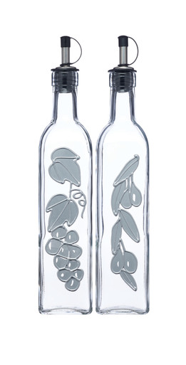 KitchenCraft World of Flavours Italian Set of 2 Glass Oil and Vinegar ...