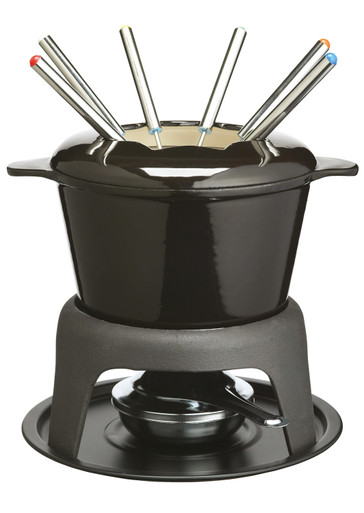 MasterClass Cast Iron Enamelled Black Fondue Set - Lifetime Brands Europe