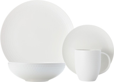 Maxwell & Williams White Basics Diamonds 16 Piece Dinner Set - Lifetime ...