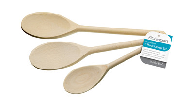 KitchenCraft Set of Three Beech Wood Spoons - Lifetime Brands Europe