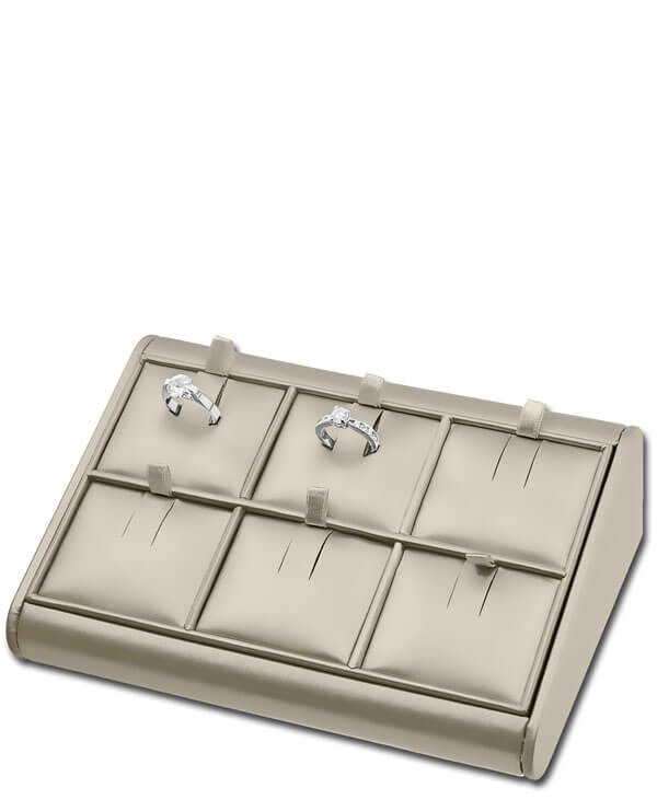 TRC06-Double Angle 6 Hide-A-Tag Ring Tray - National Box & Display