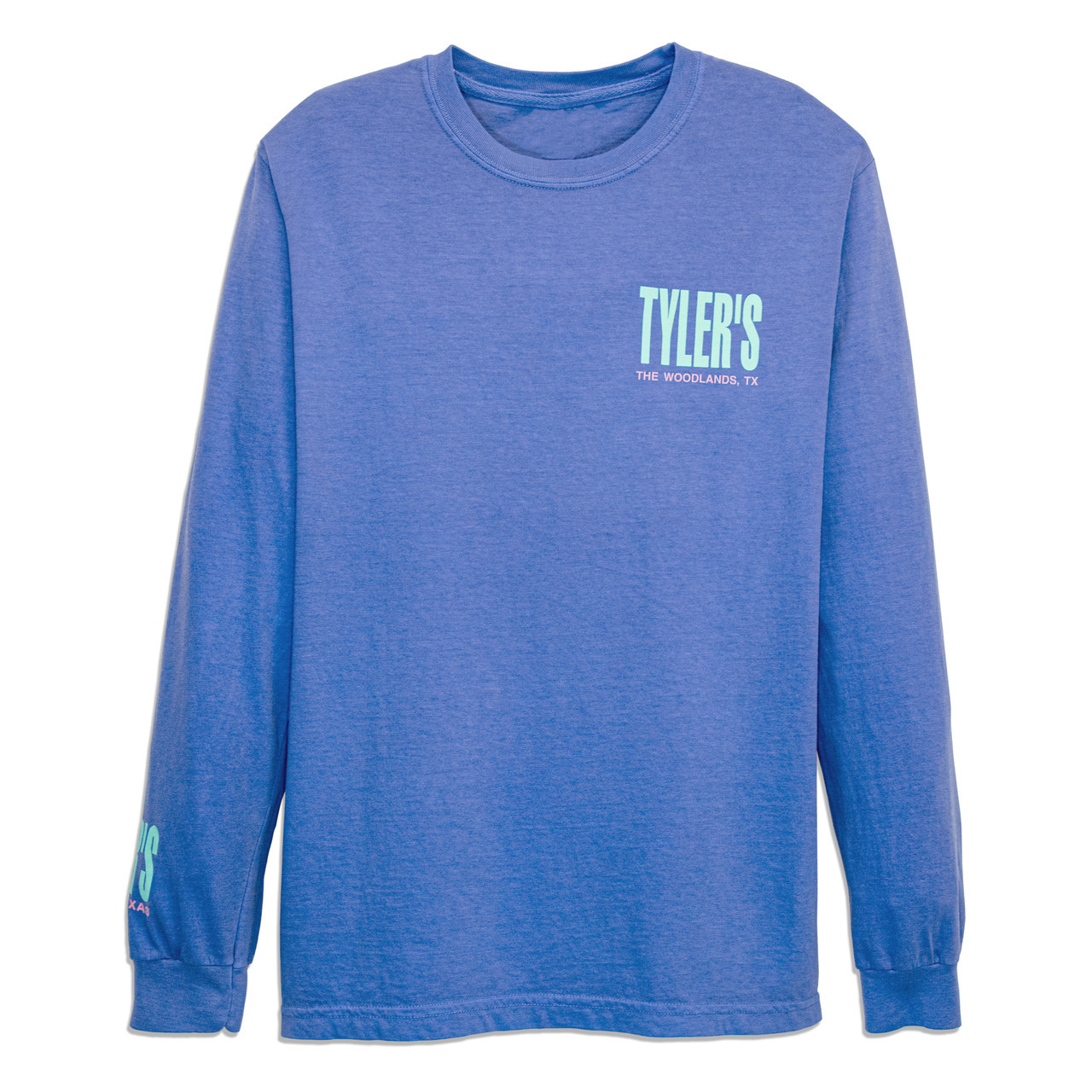 TYLER'S Blue & Bright Mint Long Sleeve Comfort Color Tee