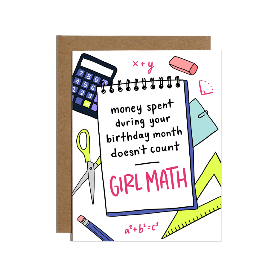 Brittany Paige Girl Math Birthday Card | TYLER'S