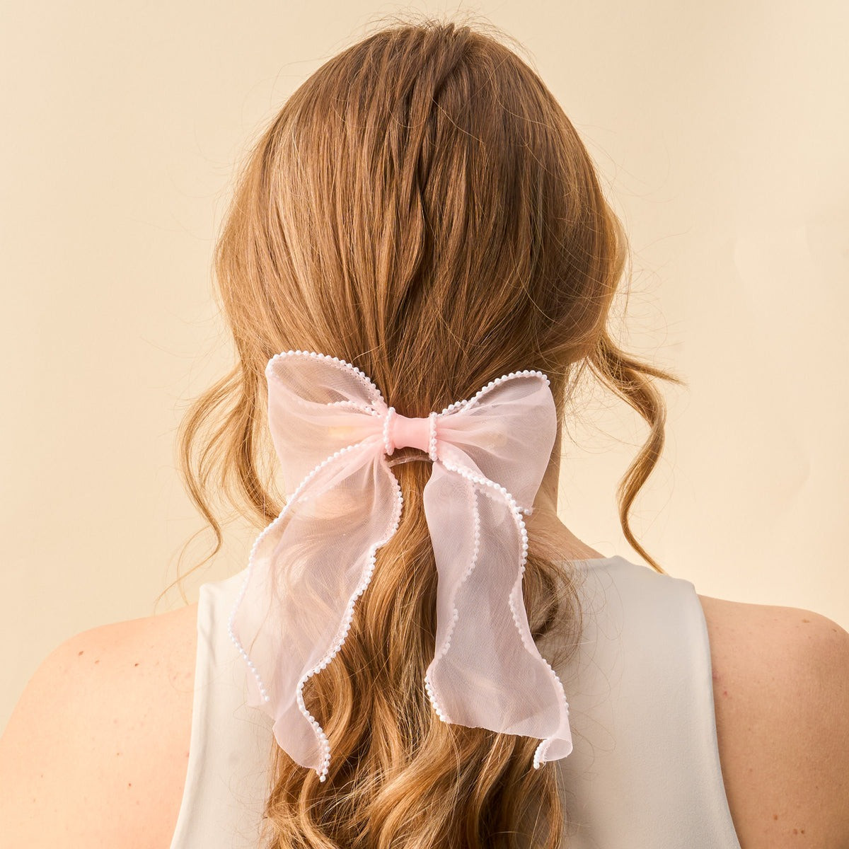 The Darling Effect Sheer Pearl Hair Bow | TYLER'S