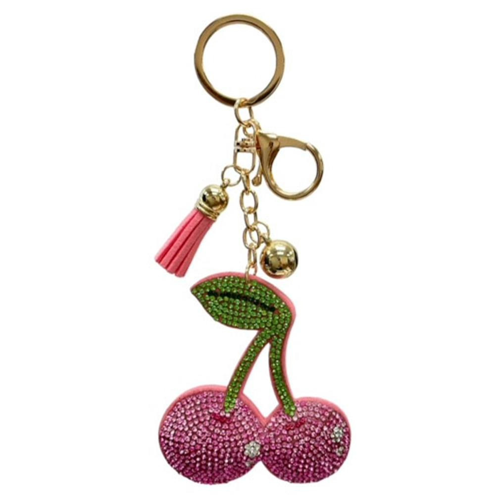 Cherry Tassel Rhinestone Keychains | TYLER'S