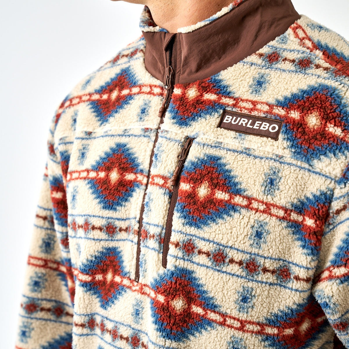 Burlebo Men's Mountain Fleece Sherpa Quarter Zip Pullover | TYLER'S