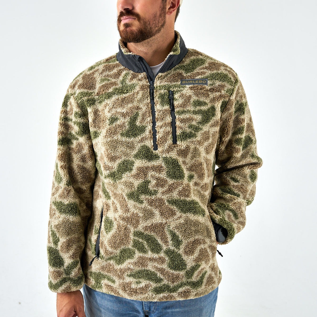 Burlebo Men's Mountain Fleece Sherpa Quarter Zip Pullover | TYLER'S