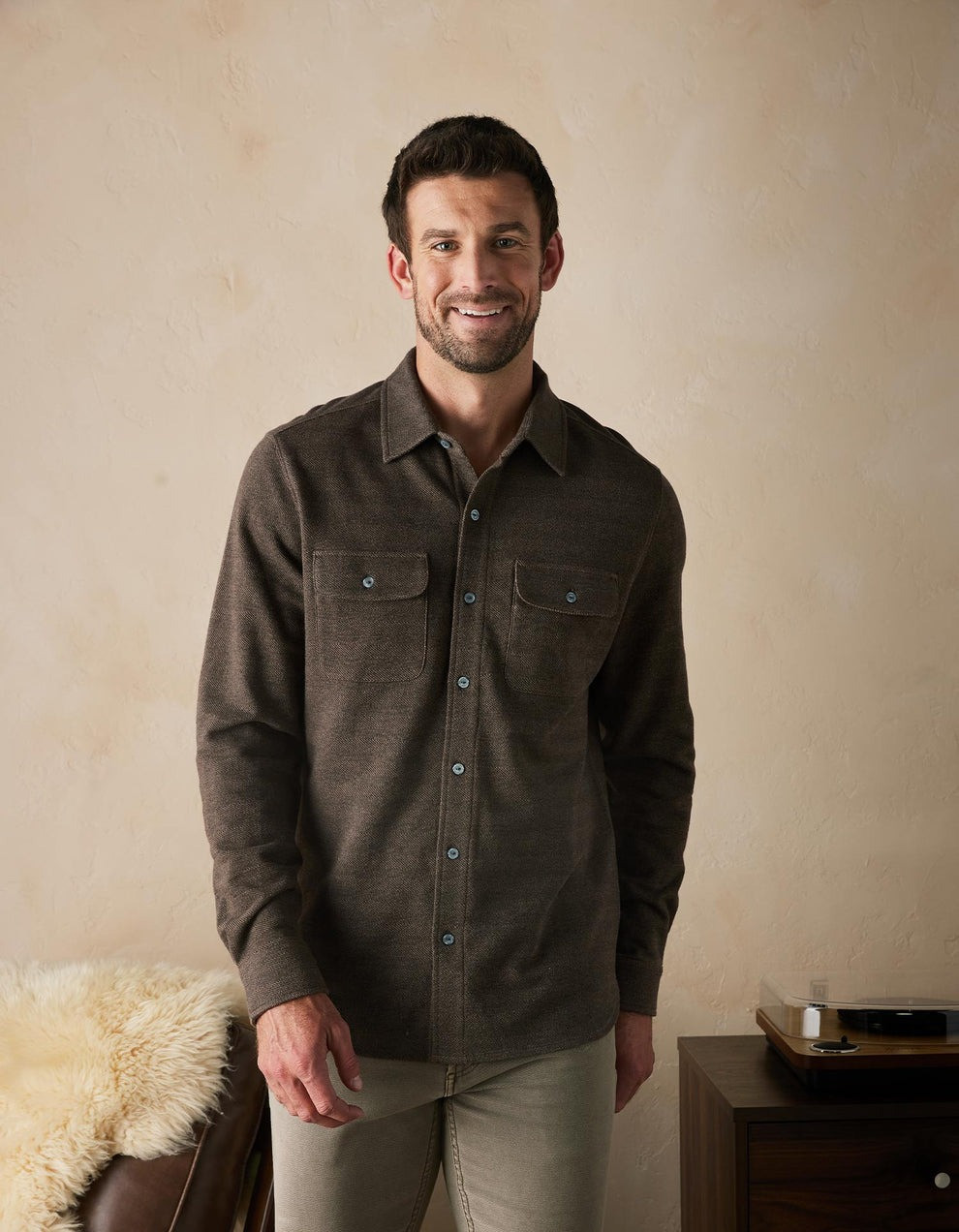 The Normal Brand Men's Textured Knit Longsleeve Shirt | TYLER'S
