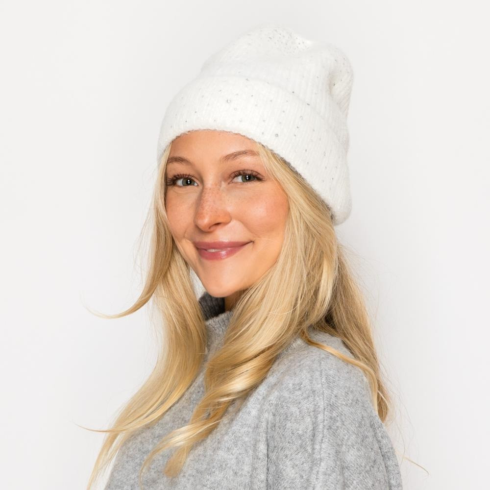 Rhinestone Gradient Studded Knit Beanie | TYLER'S