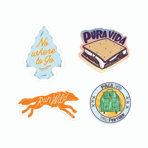 Pura Vida Run Wild Sticker 4 Pack | TYLER'S