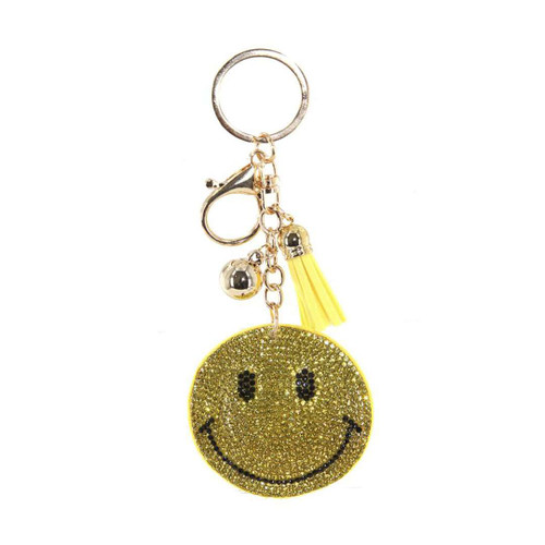 Rhinestone Smiley Face Tassel Keychain $ 9.99 | TYLER'S