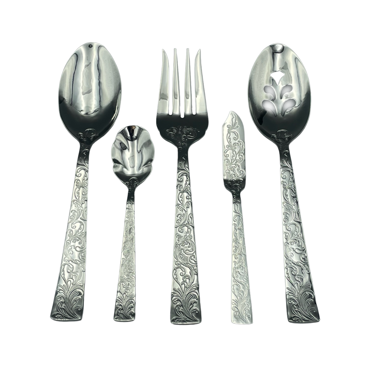 Ricci Argentieri Parisian Garden 18/10 Stainless Steel 45pc. Flatware ...