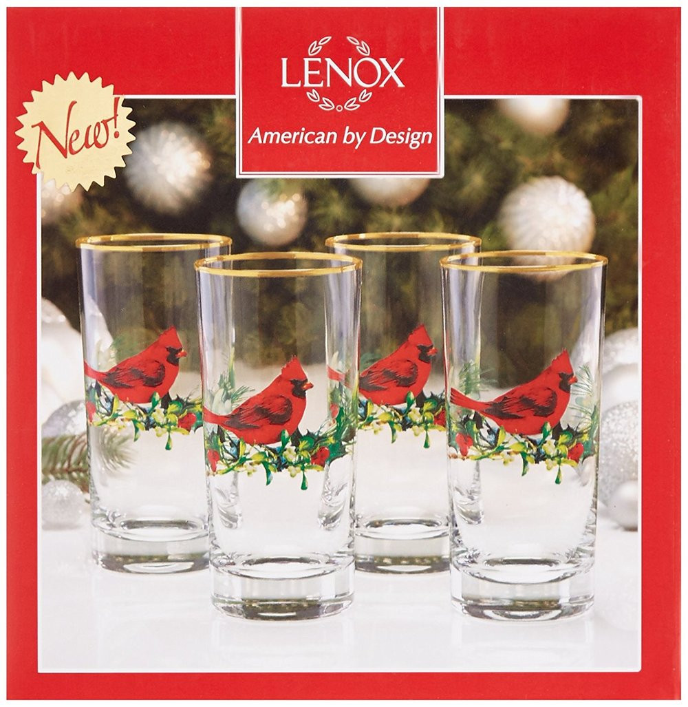 Lenox Winter Greetings Cardinal HiBall Glass (Set of 4) - One4Silver