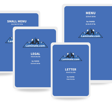 Large Size Laminating Pouches/Sheets - FREE SHIPPING ON LETTER SIZE