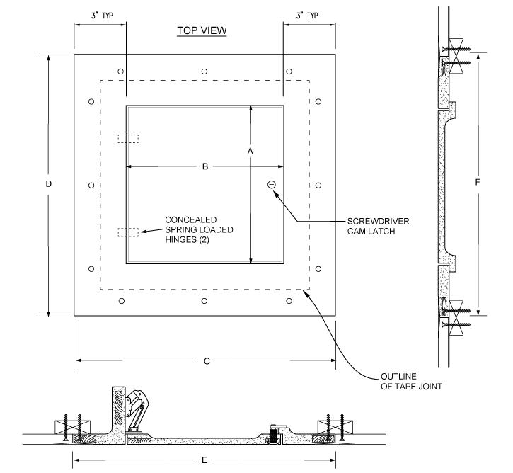 GFRC-SH, 18x18, Glass Fiber Cement Access Door Square