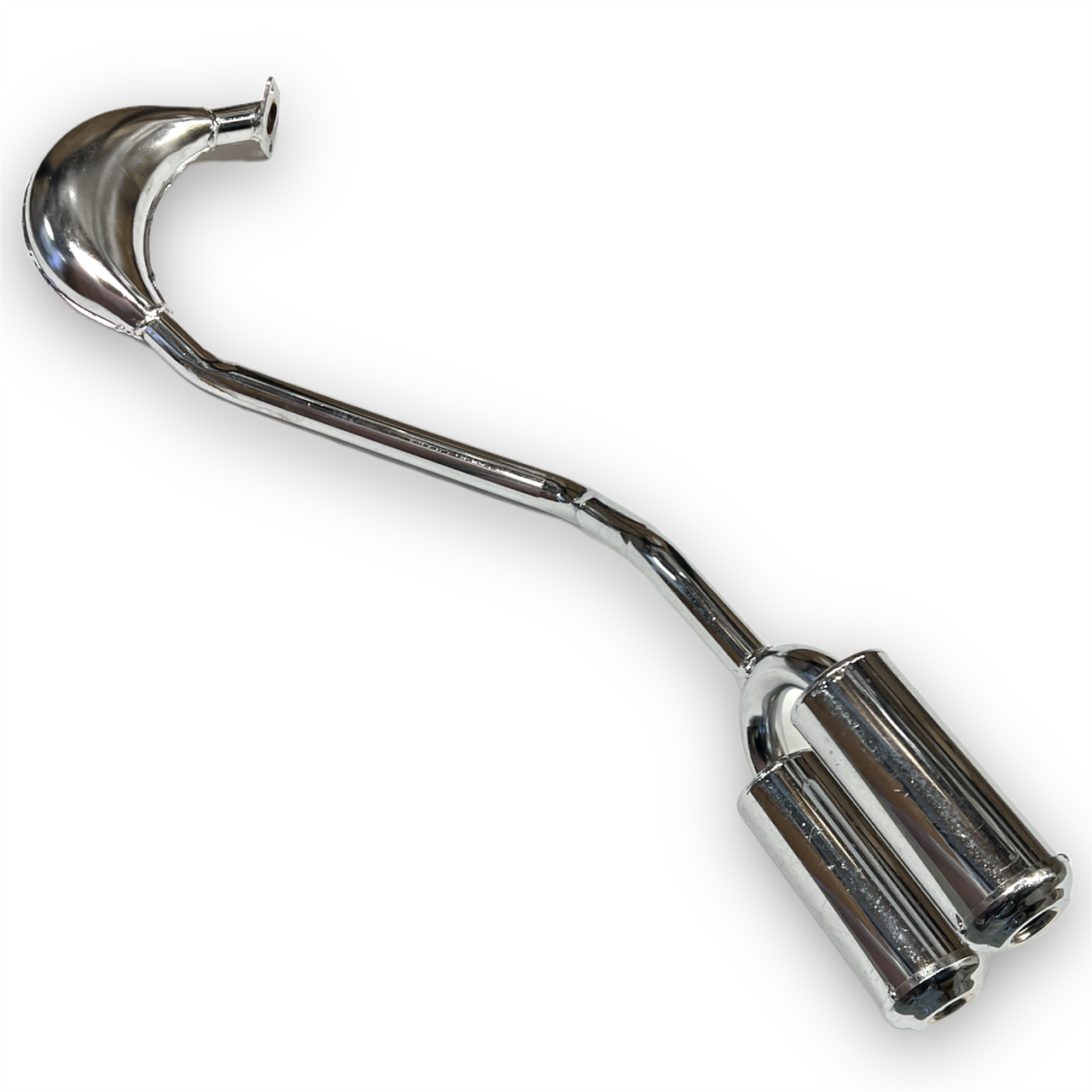 Mini Dirt Bike Chrome Twin Exhaust - Red Circles Motorcycles Limited