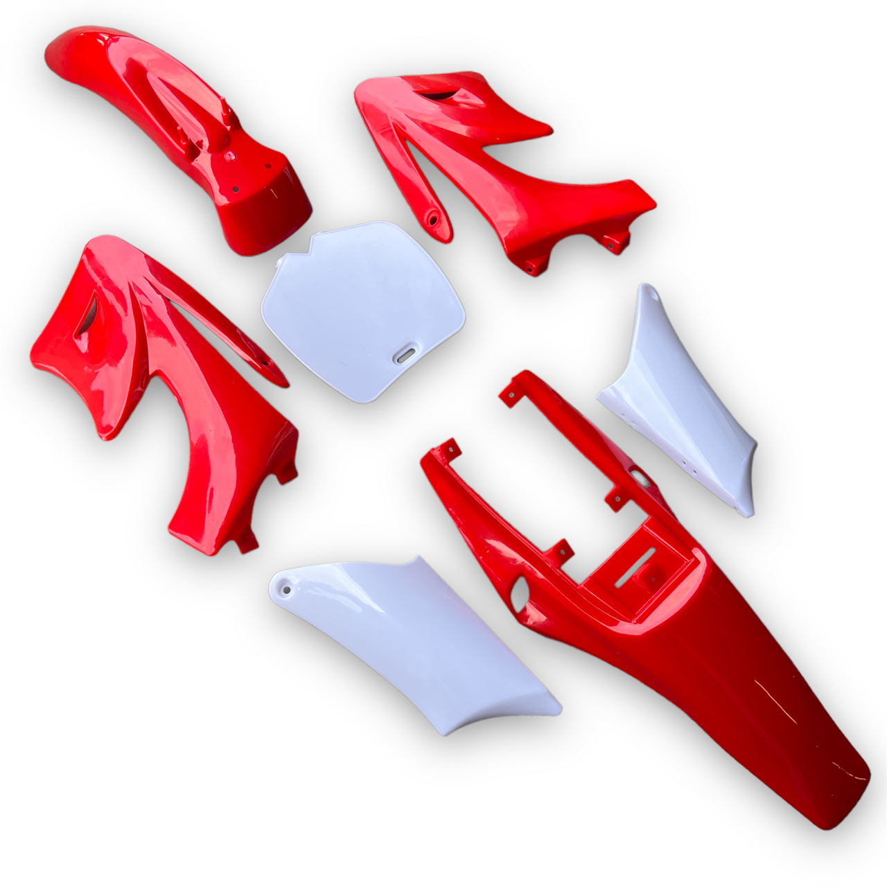 Red Mini Apollo Dirt Bike Bike Plastics Kit - Red Circles Motorcycles ...