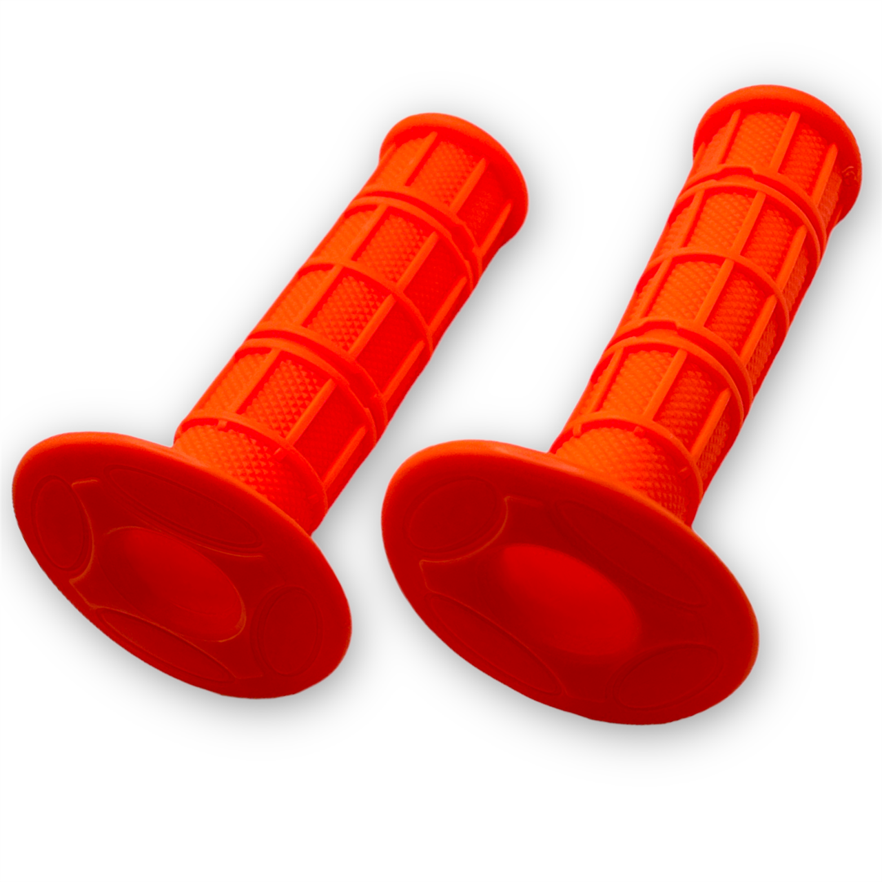 Orange Pit Bike Soft Waffle Grips - Red Circles Motorcycles Limited