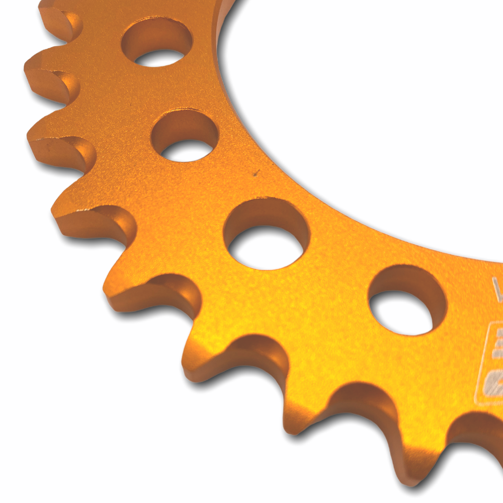 DEEP STATE 32 tooth 420 rear sprocket - Gold - Red Circles Motorcycles ...