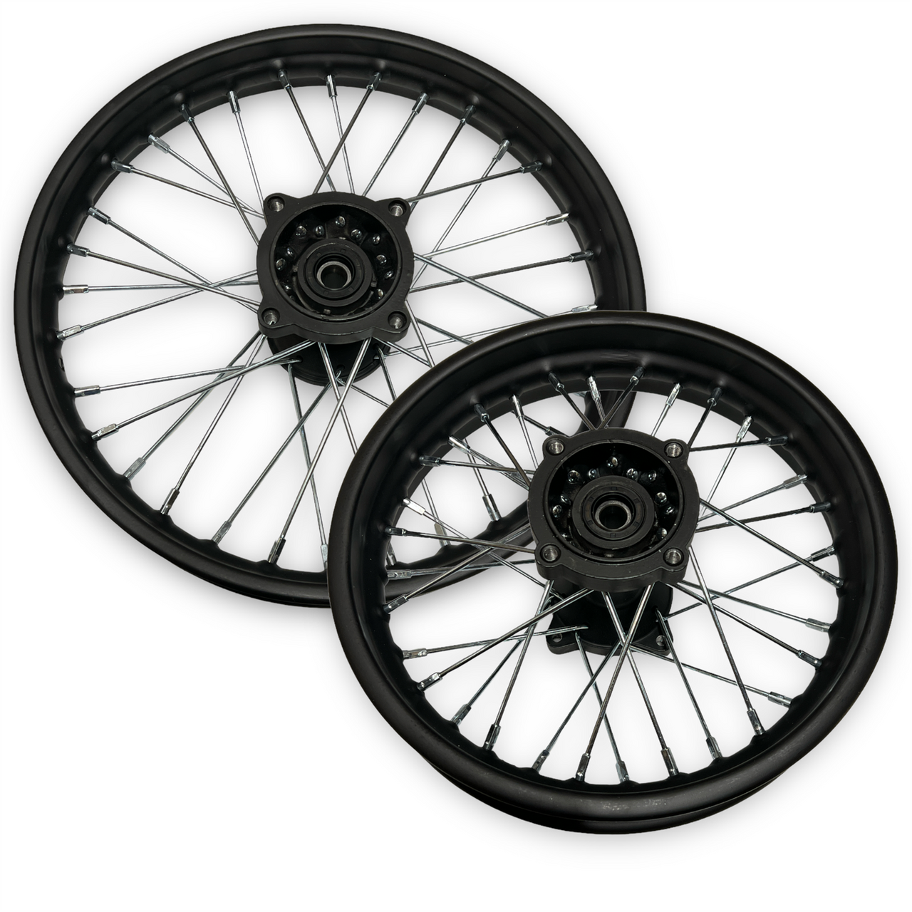 Black SDG Pit Bike Wheels 14" / 12"