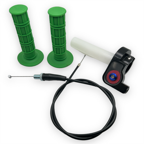 Green Pit BIke Quick Action Throttle Set - Red Circles Motorcycles Limited