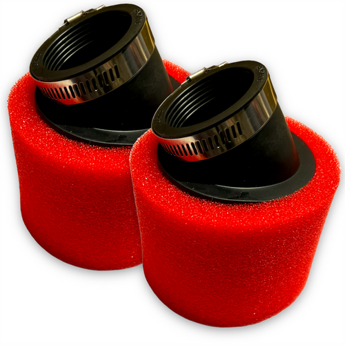 40mm Angled Red Foam Pit Bike Air Filter Twin Pack - Red Circles ...