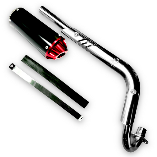 Red CNC CRF50 Pit Bike Exhaust - Red Circles Motorcycles Limited