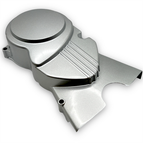 Silver c90 Style Pit Bike Ignition Cover - Red Circles Motorcycles Limited