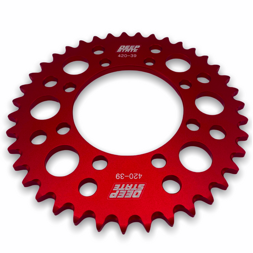 DEEP STATE 39 tooth 420 rear sprocket - Red - Red Circles Motorcycles ...