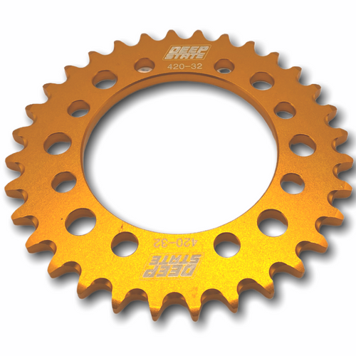 DEEP STATE 32 tooth 420 rear sprocket - Gold - Red Circles Motorcycles ...