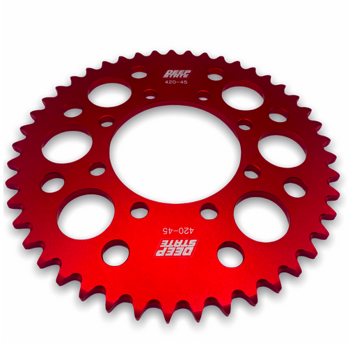 DEEP STATE 45 tooth 420 rear sprocket - Red - Red Circles Motorcycles ...