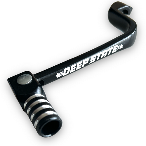 Black DEEP STATE KLX110 Gear Shifter - Red Circles Motorcycles Limited